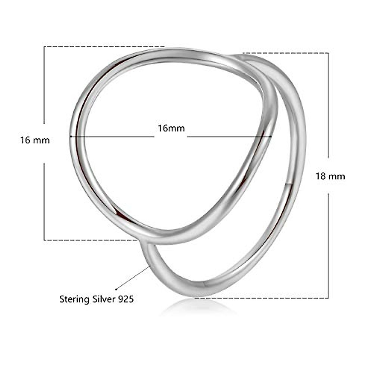 LEMON GRASS Gold Vermeil Open Circle Ring in Sterling Silver Size 9