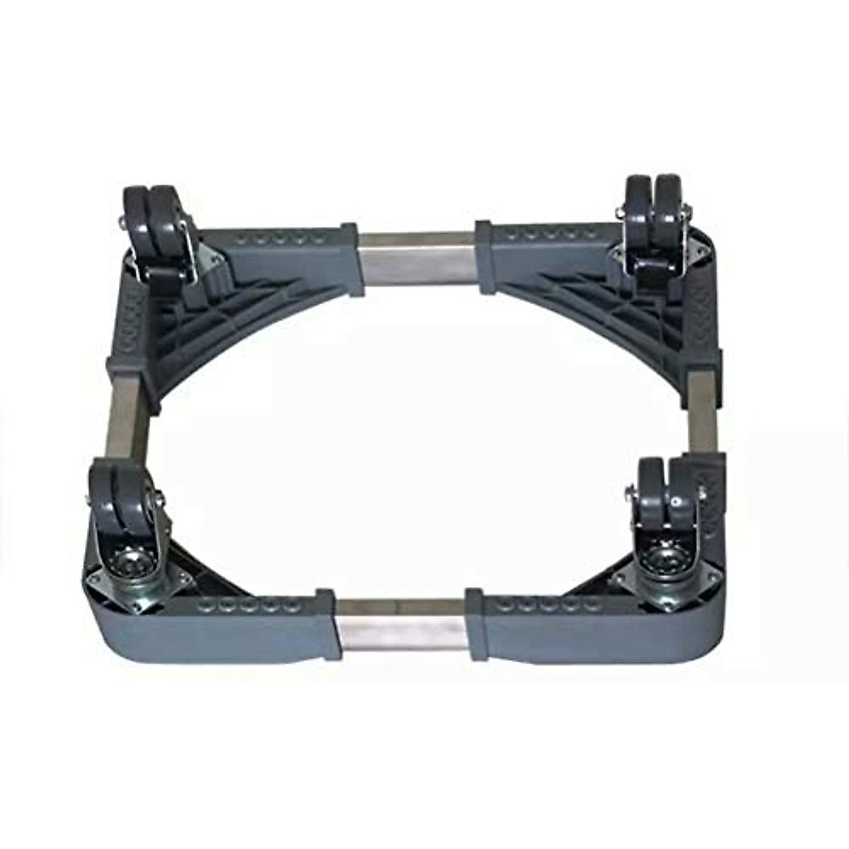 Universal Movable Adjustable Mobile Base for freezer washer dryer pedestal stand, with 8 Locking Swivel Wheels Anti vibration Mute Cart outdoor Roller Dolly Trolley for Washing Machine Stand Base