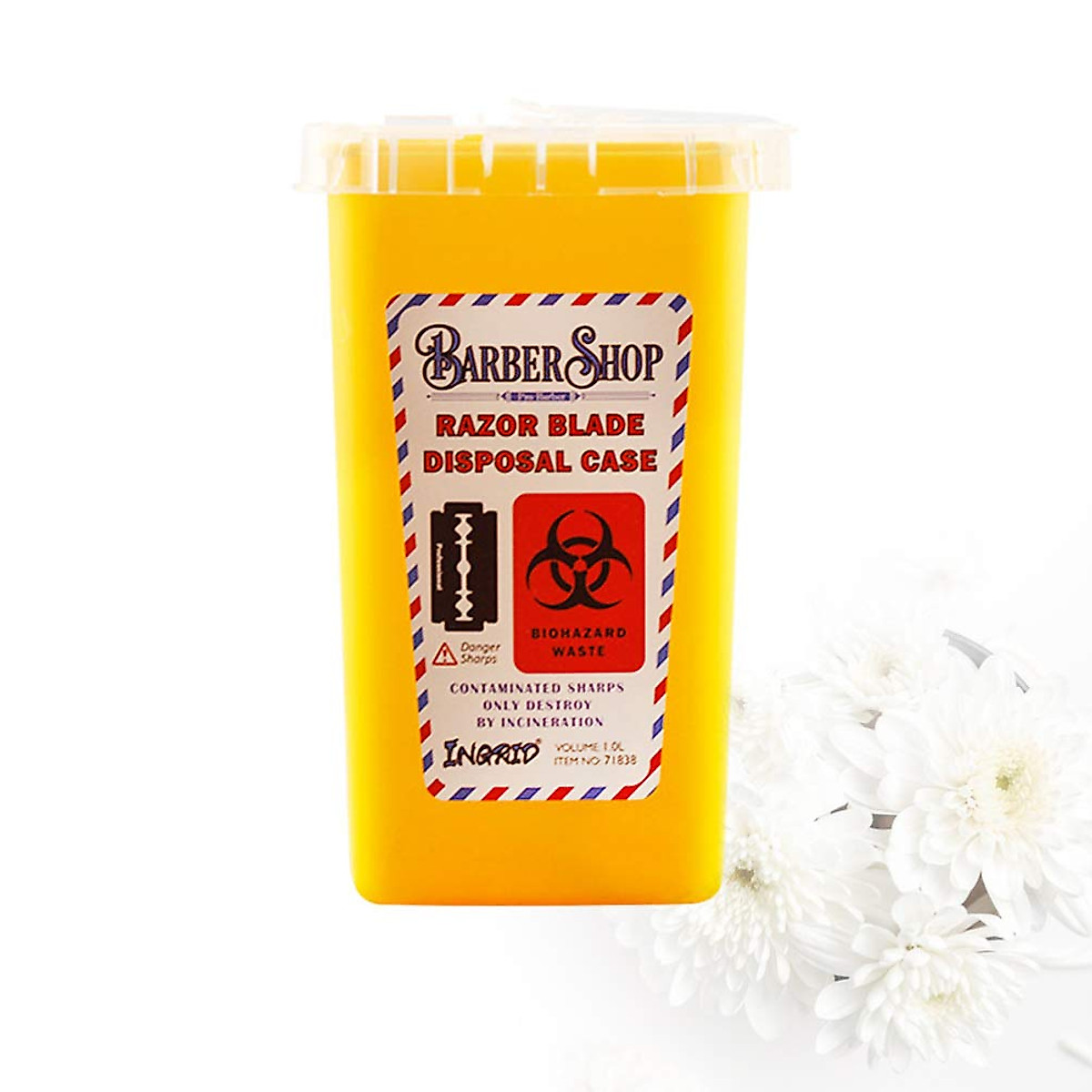 Minkissy Blade Dispenser Case Razor Blade Disposal Case Barber Shop Storage Bank Container for Used Razor Blades Yellow