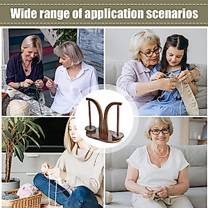 Yarn Holder for Two Yarn Balls, Magnetic Yarn Holder for Knitting and Crocheting, Wooden Yarn Spinner for Crochet, Crochet Accessories