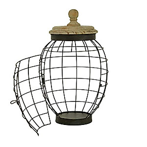 Deco 79 Metal Amphora Decorative Jars, Set of 2 12&quot;, 15&quot;H, Black