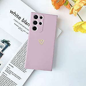 Wirvyuer for Samsung Galaxy S22 Ultra Case Cute Slim Shockproof Phone Case with Wireless Charging Support and Protection, Purple