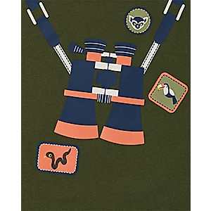 The Children's Place baby boys The Children's Place and Toddler Short Sleeve Fashion Top Cargo Shorts Set Shirt, Binocular, 3T US