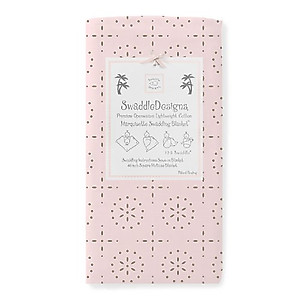 SwaddleDesigns - Mariquisette Swaddling Blanket - Pastel Pink with Taupe Gray Sparklers
