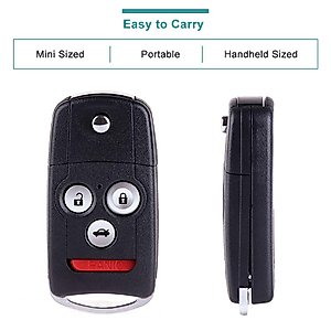 SELEAD Flip Key Fob 4 Buttons Keyless Entry Remote Key SHELL CASE fit for 2007-2014 Acura MDX RDX TL TSX ZDX Accord Antitheft Keyless Entry Systems IYZFBSB802 1pc US Stock
