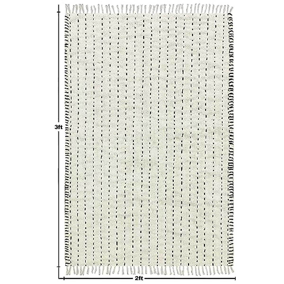 Casavani Boho Bathroom Rug Machine Washable Throw Rugs Bohemian Geometric Area Rug with Tassels Hand Woven Farmhouse Kitchen Sink Rug for Dining Room Bedroom 12x18 Feet