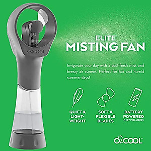 O2COOL Elite Battery Powered Handheld Water Misting Fans (Grey)