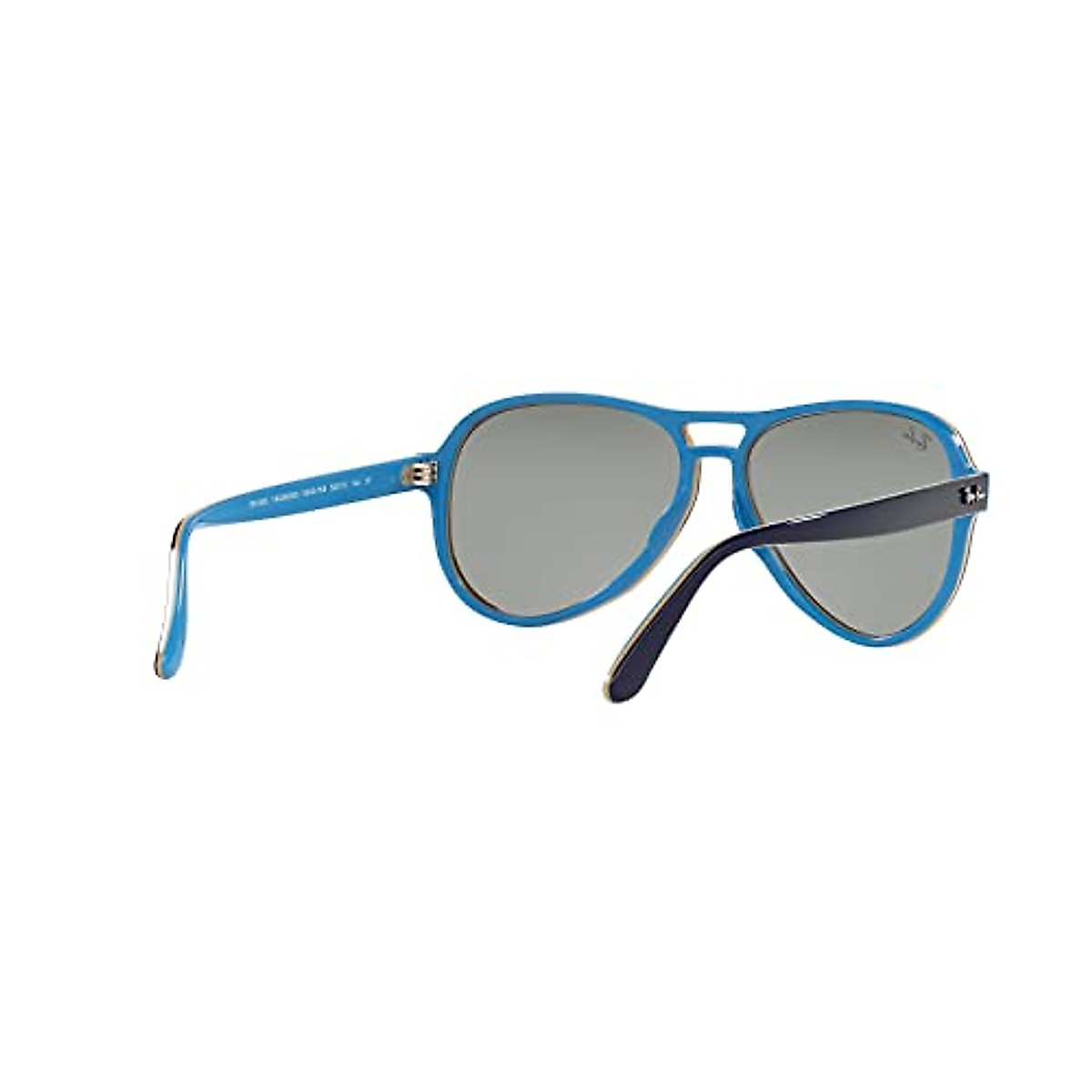 Ray-Ban Men's Rb4355 Vagabond Evolve Polarized Aviator Sunglasses, Blue Creamy Light Blue/Photochromic Grey Mirrored Grey, 58 mm