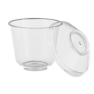 Exquisite Clear Plastic Mini Stemmed Mousse Dessert Cups, Disposable Hard Plastic Tasting Cup With Lid ~ 5 oz ~ (60 Count)
