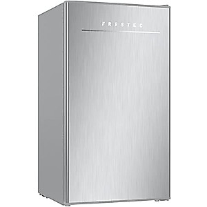 Frestec Small Refrigerator with Freezer, 3.1 cu ft Mini Fridge Retro Compact Refrigerator for Bedroom, Dorm, Office, Energy Star Ultra-Quiet Adjustable Temperature,(Sliver)