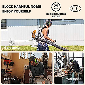 PROHEAR 033 Upgraded 5.1 Bluetooth Hearing Protection AM FM Radio Headphones, Noise Reduction Safety Earmuffs with Rechargeable 2000 mAH Battery, Ear Protector for Mowing Lawn Work - Green