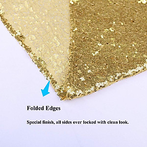 BalsaCircle TRLYC Fathers'Day Gift Sparkly Gold Sequin Tablecloth for Party-72x72Inch
