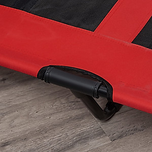 PawHut 48" x 36" Elevated Breathable Dog Bed Portable Pet Cot w/ Carry Bag Metal Frame Breathable Mesh Indoor and Outdoor Red