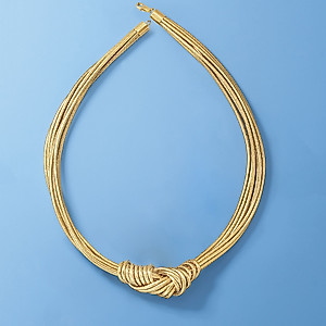 Ross-Simons Italian Flex Knot Necklace With 18kt Gold Over Sterling Clasp. 18 inches