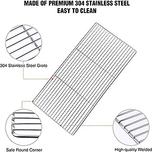 REDCAMP Collapsible Camping Grill,17 * 9" Portable Charcoal Grill with Carrying Bag, Stainless Steel lightweight Small BBQ Grill for Outdoor Camping Cooking