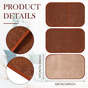 Tradder 3 Pcs Recliner Slipcovers Recliner Headrest Protector Arm Chair Arm Covers with Pockets Headrest Cover for Recliner 22.8 x 14.6 Inch Recliner Chair Covers for Couch Sofa Furniture (Linen)