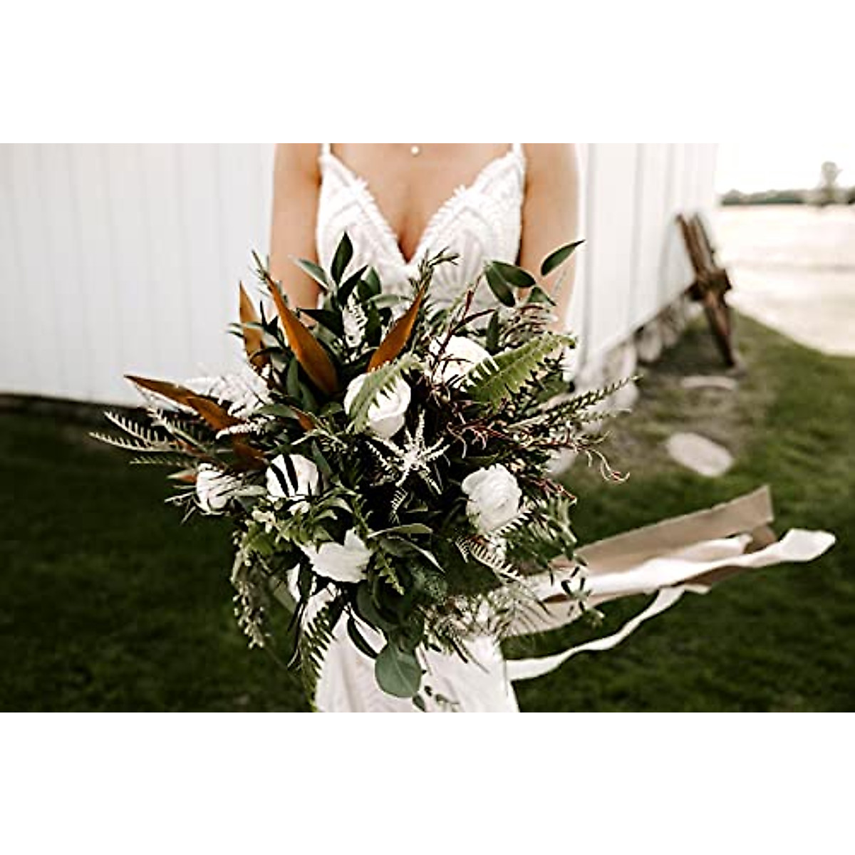 Frayed Chiffon Ribbon Nude 18 Yd 1.5 in Wide Chiffon Ribbon for Wedding Bouquets, Gift Wrapping(Per Roll 6 Yd)