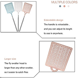 3 Pieces Fly Swatter Manual Retractable Fly Swatter Detachable Telescopic Fly Swatter, 3 Colors