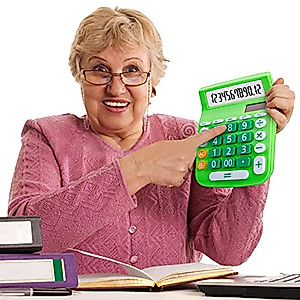 Calculators Desktop, Large Display Big Button, Solar and Battery Dual Power, 12 Digit Small Basic Standard Functional Calculator Cute for Office, Home, School (Green)