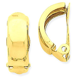 14K Yellow Gold Non Pierced Clip On Hoop Earrings