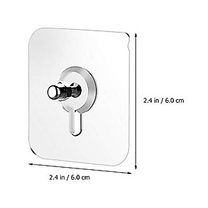 DOITOOL 10PCS Nail Free Wall Hook Screw Adhesive Hooks for Hanging, Non- Trace No Drilling Hooks for Bathroom Kitchen Installation Hanging, Waterproof Transparent Screws Hook (Nail Size 16mm)