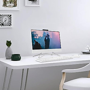 HP 2024 21.5" FHD All-in-One Desktop Intel 4-Core Pentium Silver J5040 Intel UHD Graphics 32GB DDR4 1TB NVMe SSD WiFi AC BT HDMI Webcam RJ45 Wilress KB&Mouse White Windows 10 Pro w/RE Accessories