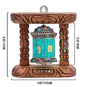 Himalayan Bazaar Wall Hanging Buddhist Prayer Wheel Om Mani Padme Hum