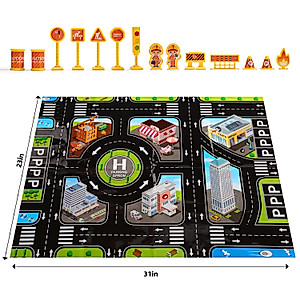 22 in 1 Construction Trucks Push and Go Car Carrier Truck Toy with Mini Alloy Diecast Trucks, Play Vehicles Set with Sounds and Lights, Gifts for Boys Toddler Kids