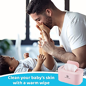 Black Orchid Co. Baby Wipe Warmer | Portable Wipe Warmer with Temp Control | 5 Heat Settings, LCD Display, Baby Wipes Warmer Heats Up Diaper Wipes | Wipe Warmer and Baby Wet Wipes Dispenser (Pink)