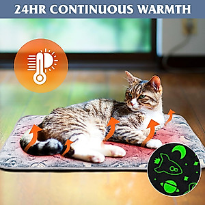 Leekalos Self Warming Cat Bed Self Heating Cat Dog Mat, Ultra Soft Extra Warm Thermal pet Pad for Indoor Outdoor Pets with Removable Cover Non-Slip Botom Washable