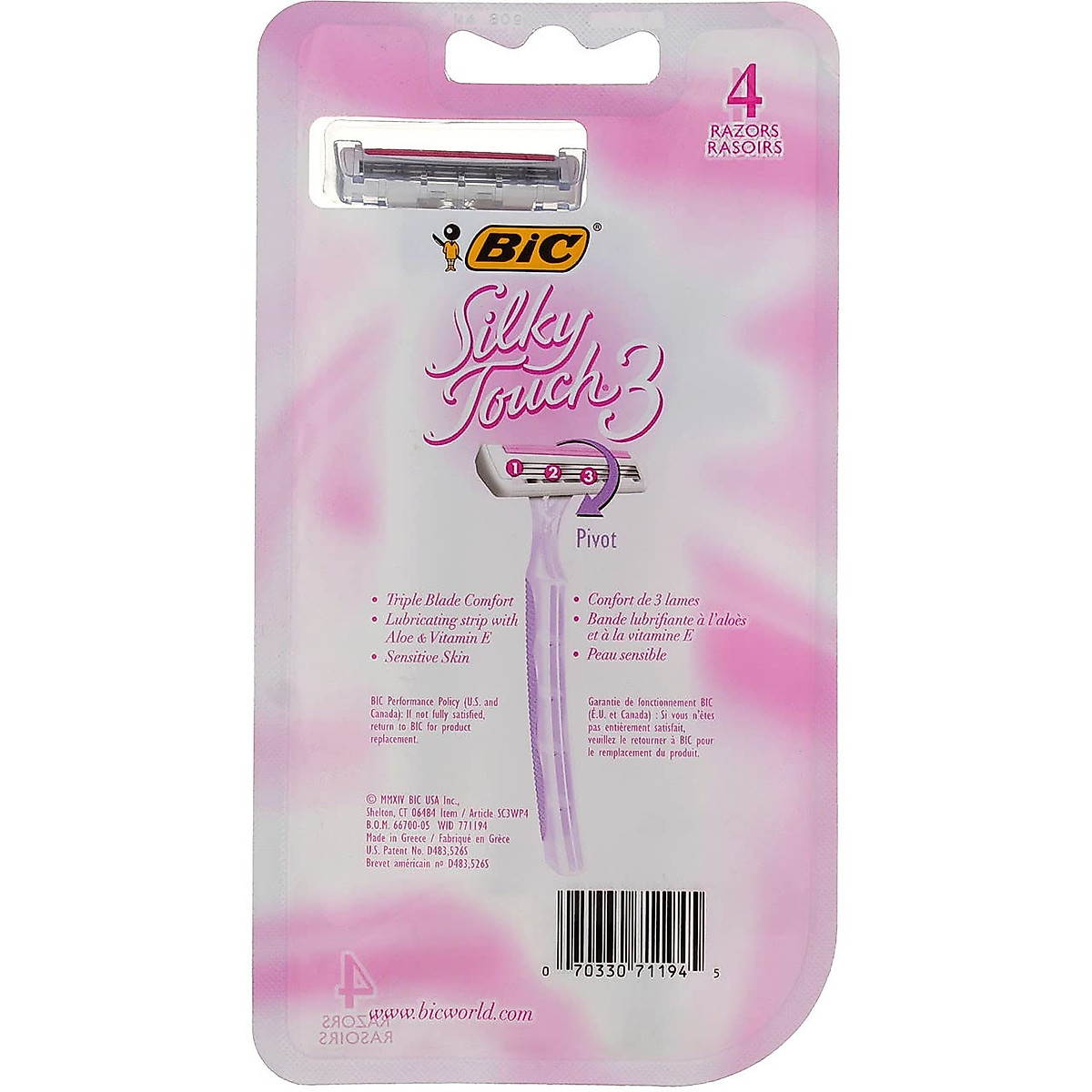Bic Silky Touch 3 Disposable Shaver 4 ea (Pack of 2)