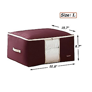 Oululu Oxford Storage Bag for Quilt Blanket Clothes Comforter (Wine Red, L)