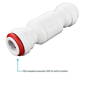 John Guest 3/8 Inch Imperial Single Check Valve, Push to Connect Plastic Plumbing Fitting, 3/8SCV-US
