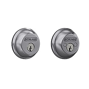 Schlage B62 N 626 Deadbolt, Keyed 2 Sides, Highest Residential Security, Satin Chrome