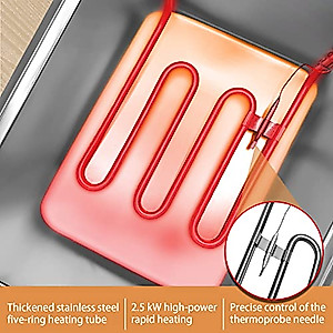 Swinod Deep Fryer with Basket and Lid Capacity 6L Stainless Steel Single Tank Countertop Fryer for Home and Commercial