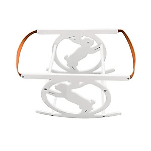 MYBASSINET Moses Basket Rocker Stand Antique White Stand for Baby Infants Durable and Sturdy Natural Wood Rocking Feature Modern Design Safe and Secure Fits Moses Baskets 32.5X16.5X14 Inch