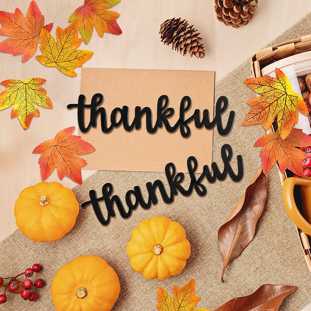 48 Pcs Thanksgiving Wood Cutout Cards Sign Maple Leaf Placemats Set 24 Rustic Place Cards Sign 24 Artificial Maple Leaves Fall Wedding Decor Thanksgiving Table Decor for Autumn Home Dinner Decorations