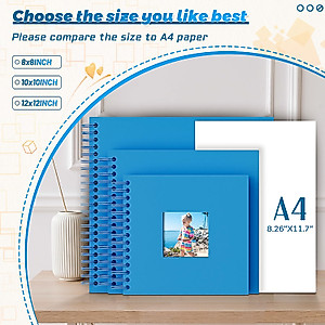 Popotop Scrapbook Photo Album,8x8in DIY Hardcover Kraft Photo Album with Display Picture Window,Personalized Blank Memory Book for Family, Wedding,Guest Book,Anniversary,80Pages/40Sheet