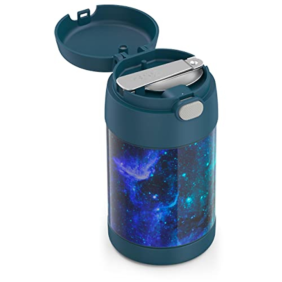 THERMOS FUNTAINER 16 Ounce Stainless Steel Vacuum Insulated Food Jar with Spoon, Galaxy Teal