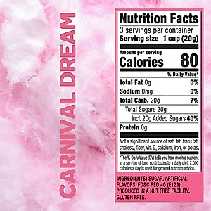Snacktery Carnival Pink Cotton Candy - Let the Sweet Fun Begin with Cherry & Vanilla Flavored Individually Wrapped Cotton Candy - Pack of 3 Tubs