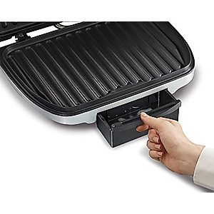 Hamilton Beach Electric Indoor Grill, 6-Serving, Nonstick Easy Clean Plates, Silver (25371)