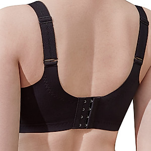 Wirefree Comfort Minimizer no Wire Wireless Full Coverage Plus Size Cute Comfy Minimizing Wide Strap Lifting Bra Push up Bras for Women dd Black 40C 40 C
