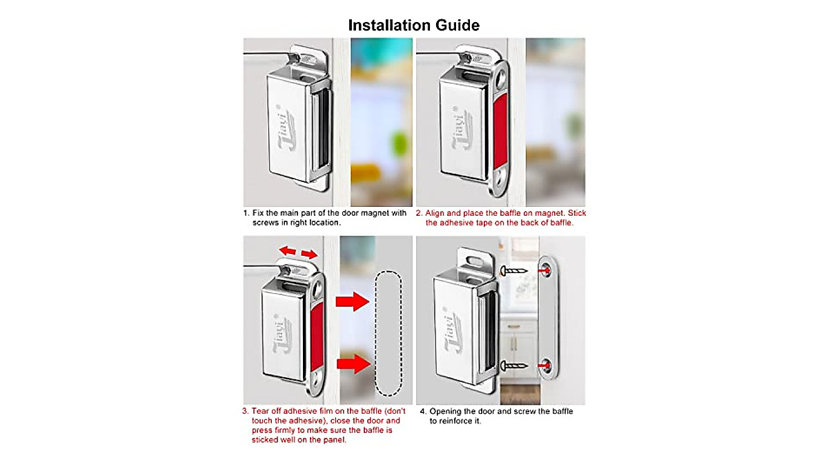 Cabinet Magnets Jiayi 12 Pack Magnetic Door Catch Stainless Steel ...