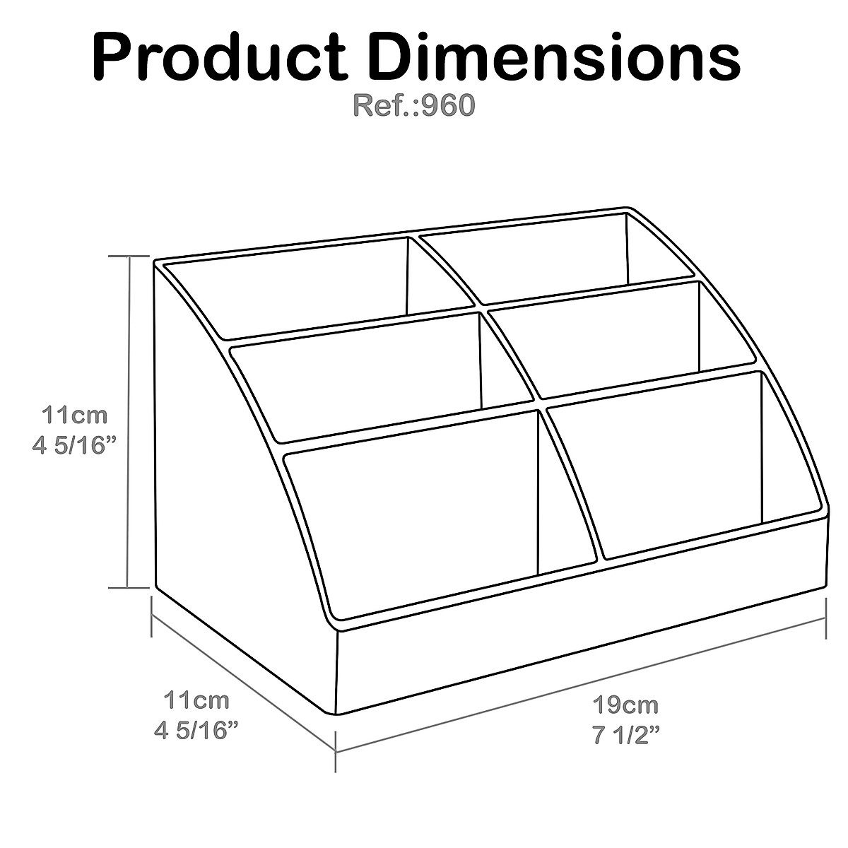 Acrimet Incline Desktop Easy Organizer Caddy Holder - Supplies Storage and Home Organization (Plastic) (Black Color)