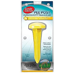 Simple Solution Pee Post Outdoor Potty Training Aid | Pheromone-Infused Yard Stake with GO HERE™ Technology | 13 Inch Stake