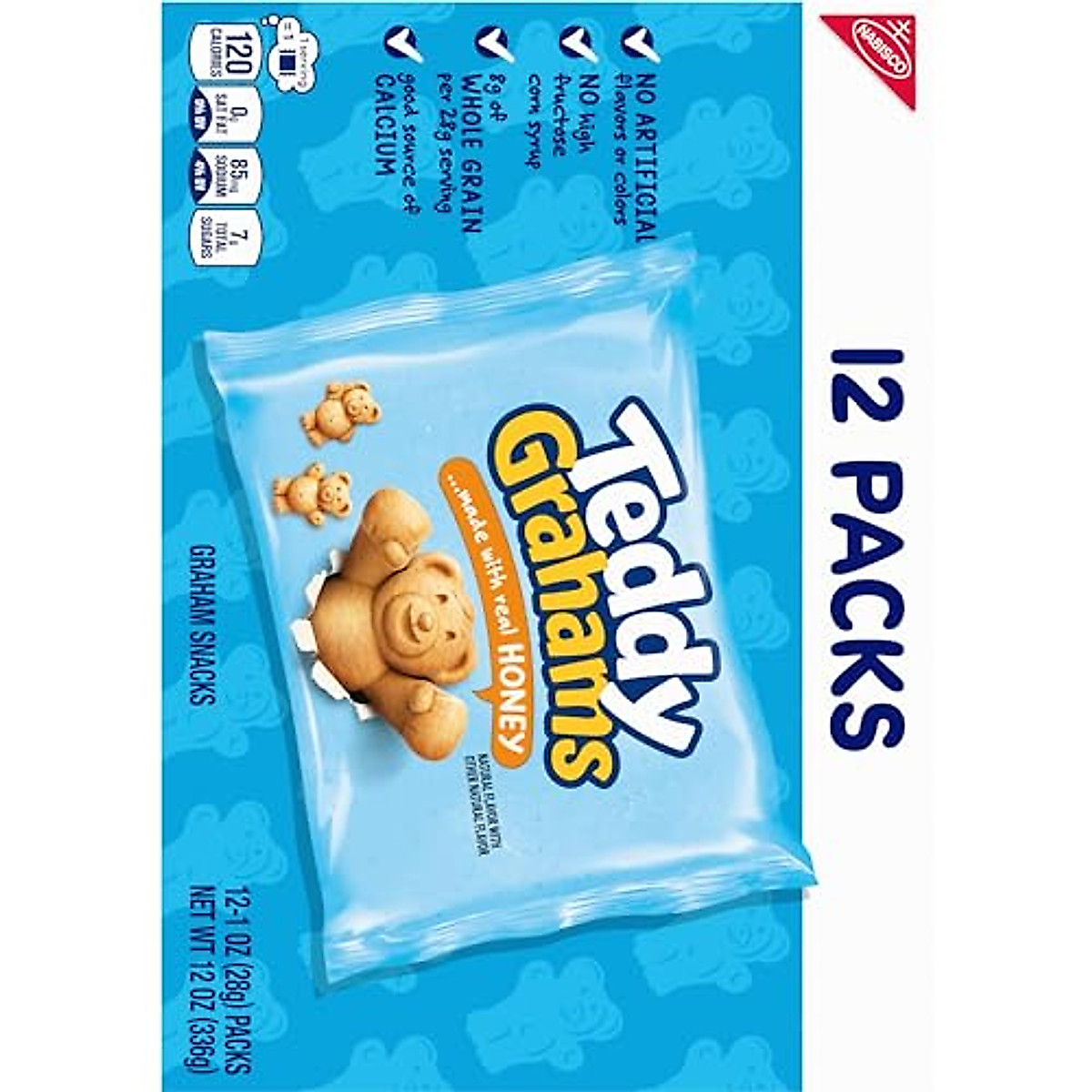 Teddy Grahams Honey Graham Snacks, 48 Total Snack Packs (4 Boxes)