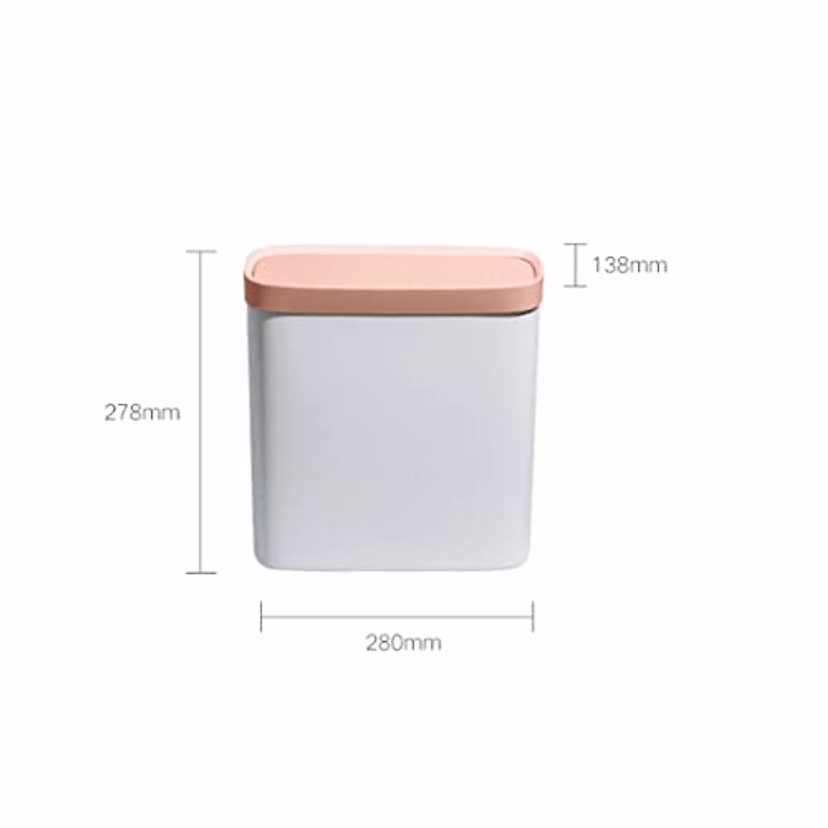 MBETA Small Modern Rectangular Storage Bucket with lid, Compact Trash can, Suitable for Bathroom, Kitchen, Craft Room, Office, Garage-Mint Green