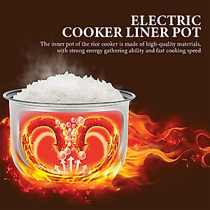 Ipetboom 1pc Rice Cooker Pot Replacement Stainless Steel Cookware Rice Cooker Inner Pot Rice Cooker Liner Nonstick Rice Cooking Container Caking for Rice Makers Accessories 3l Rice Container