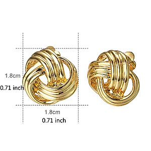 JOLCHIF Love Knot Clip On Earrings for Women Non Piercing Ears 18K Gold Plated Earrings Clip Jewelry Gifts