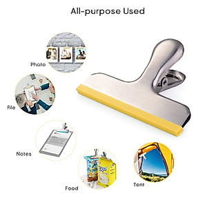 HOUSE AGAIN 12 Pack Chip Bag Clips Covered with Silicone - NO More Sharp Edges - Color Coded for Food Bags - Air Tight Seal, Heavy Duty, 3 Inches Wide